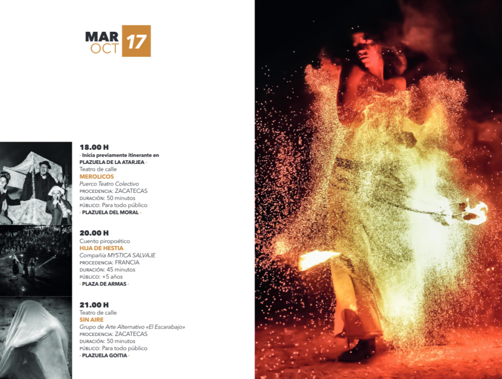 Programa del Festival de Teatro de Calle Zacatecas 2023 - FENAZA 2025